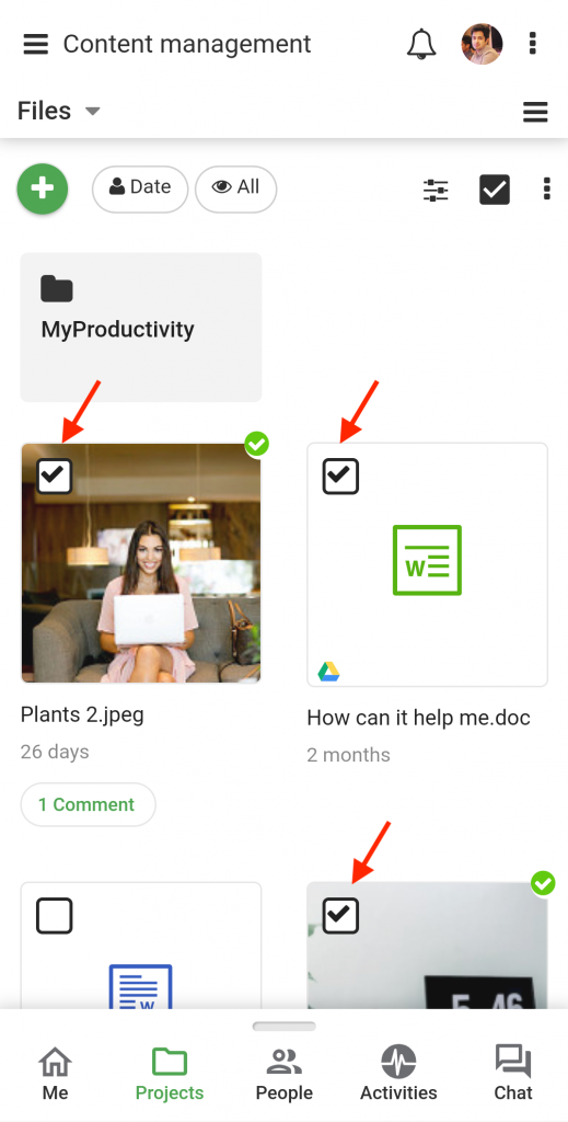 Actions on Multiple Files- ProofHub Mobile Help