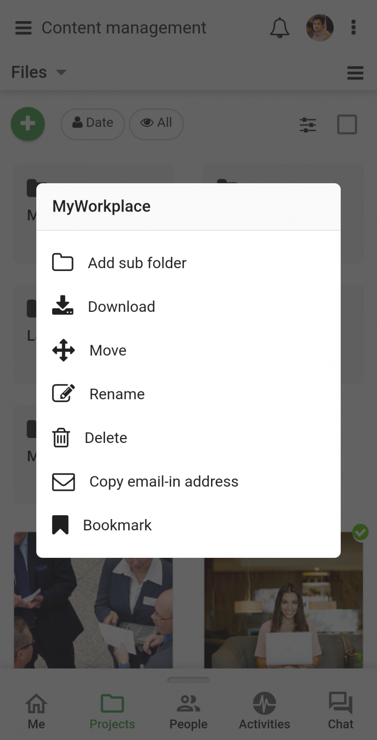 Actions on a Single File- ProofHub Mobile Help