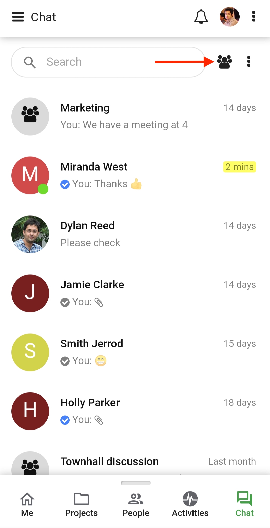 Group chat- ProofHub Mobile Help