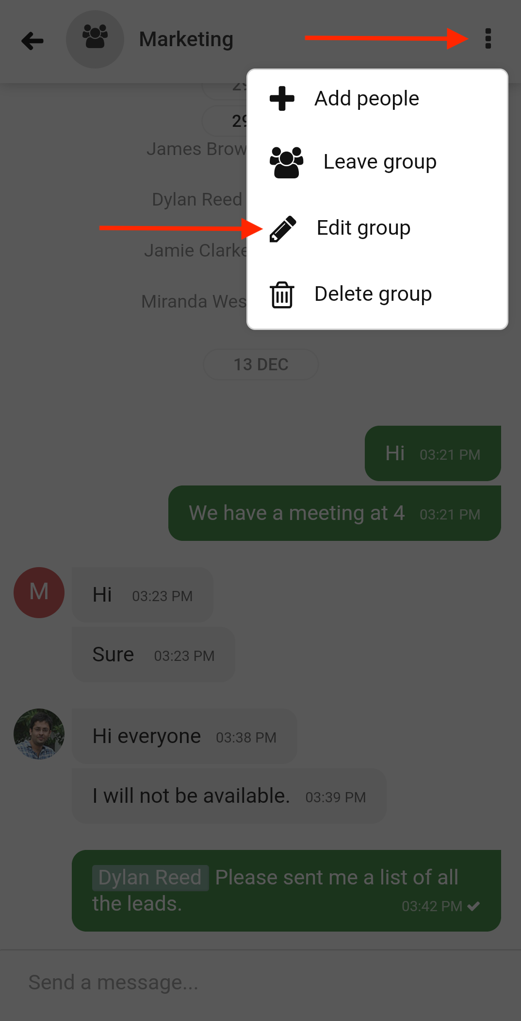 Edit Group- ProofHub Mobile Help