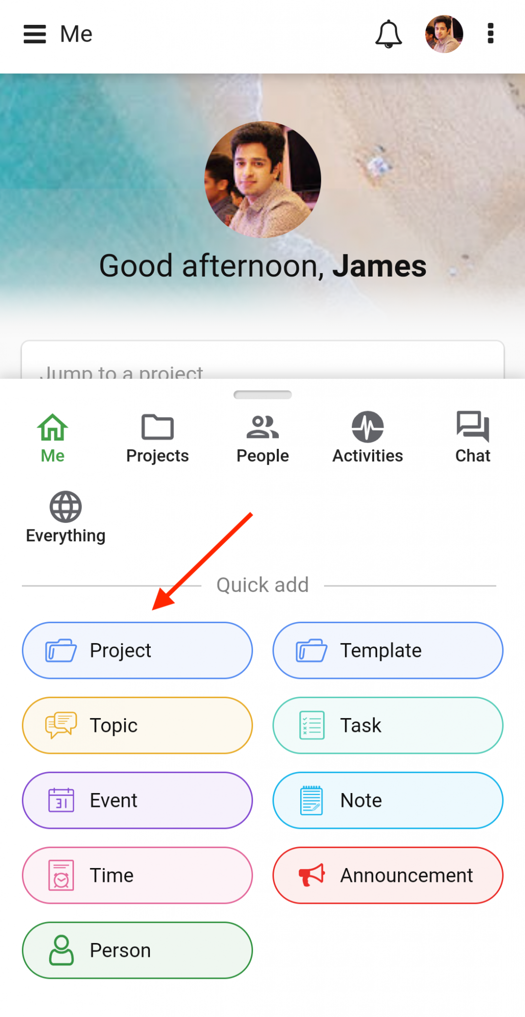 Add a new Project - ProofHub Mobile App