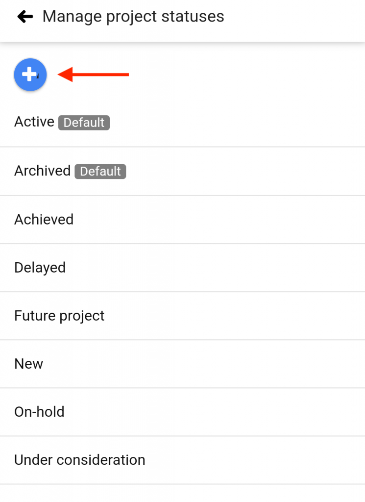 Project Statuses - ProofHub Mobile App