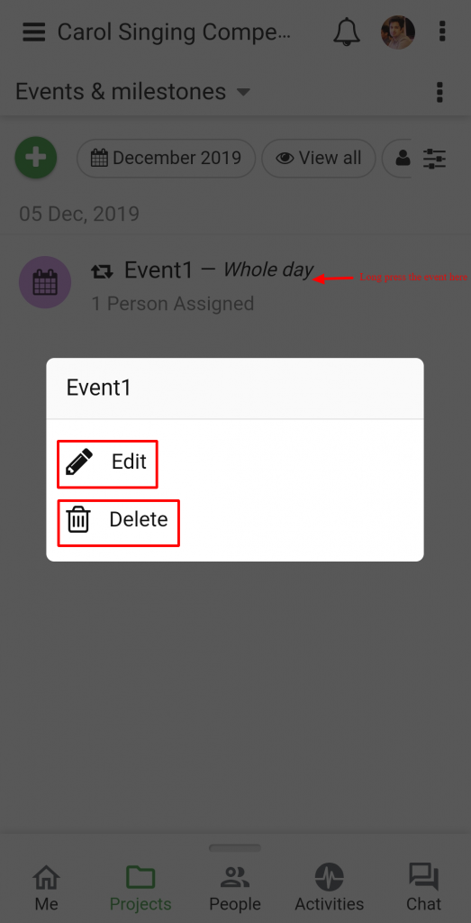 Edit and Delete Items - ProofHub Mobile App