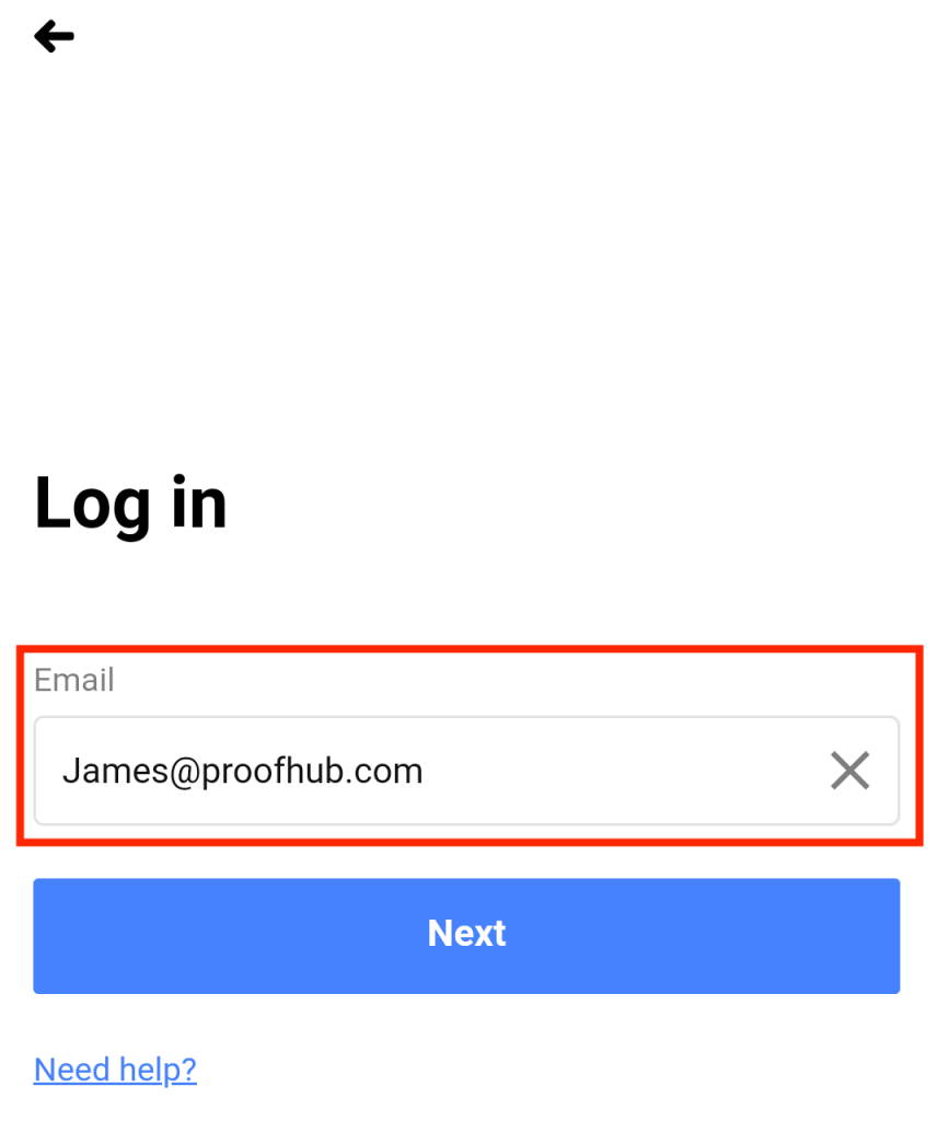 Login- ProofHub Mobile Help