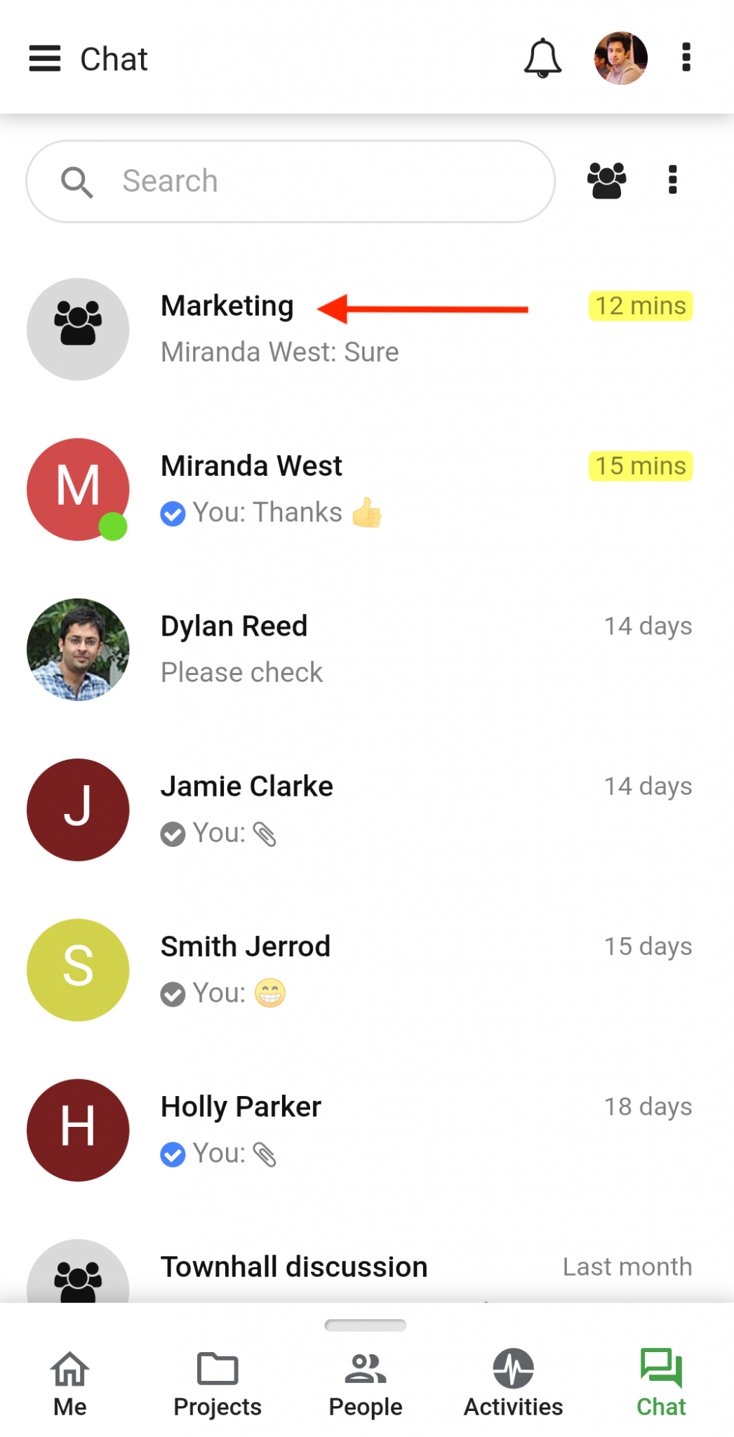Group chat- ProofHub Mobile Help
