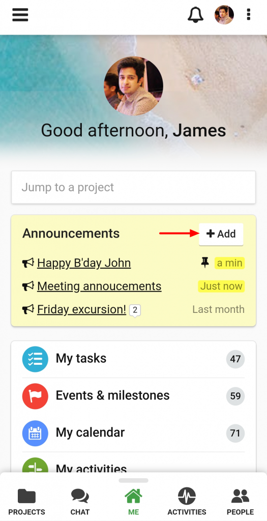 Announcements- ProofHub Mobile Help