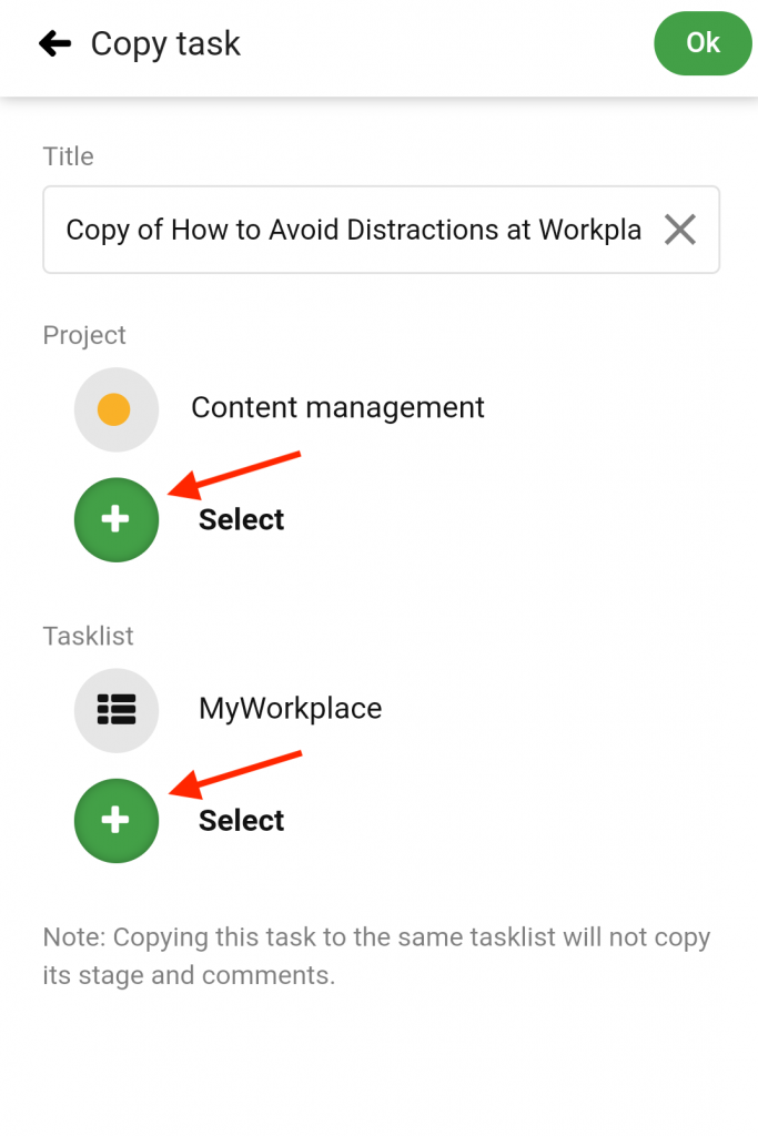 Copy/Move a Tasklist and Tasks - ProofHub Mobile App