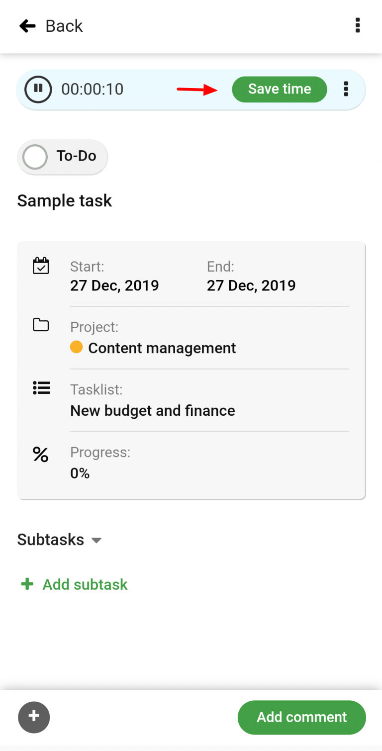 Track Time on Task- ProofHub Mobile App