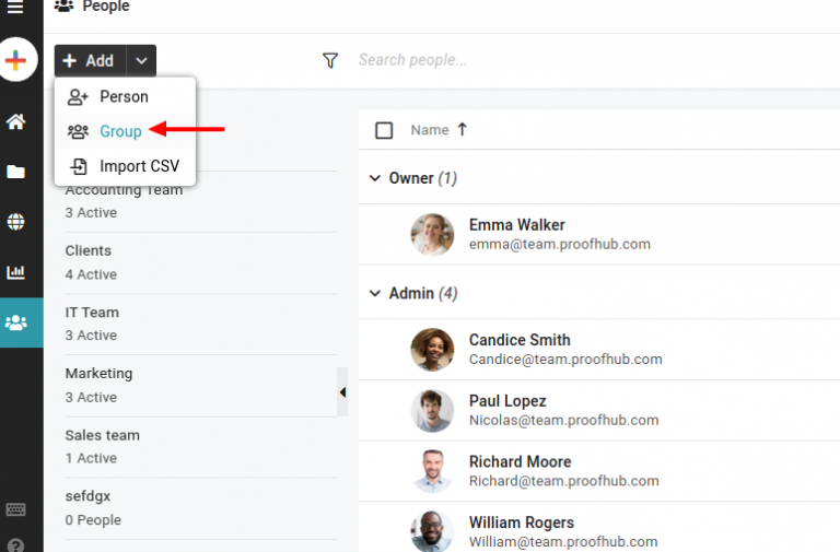 Add People and Groups - ProofHub Help & Support