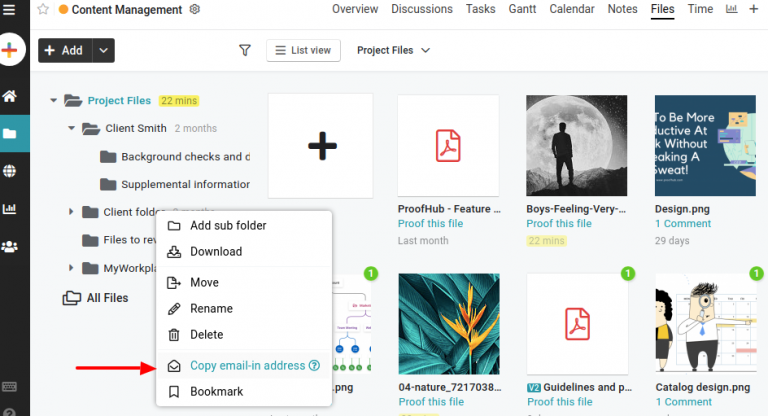 Upload Files Via Email-In - ProofHub Help And Support