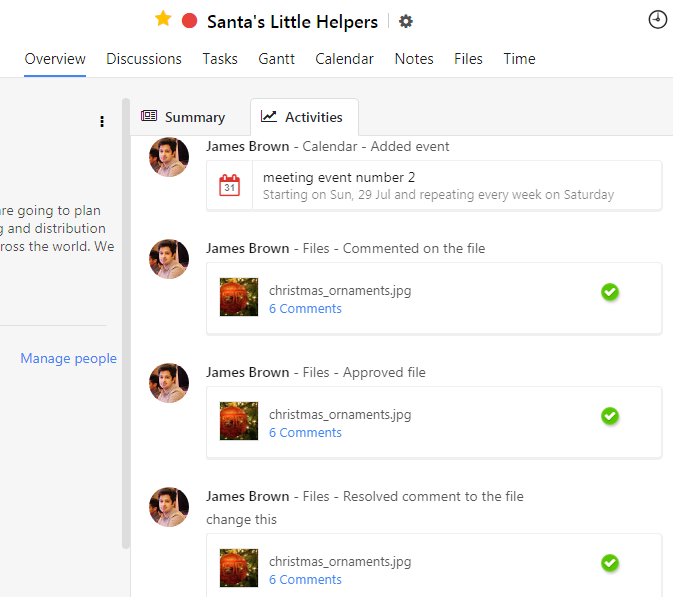 Project Activities - ProofHub Help & Support