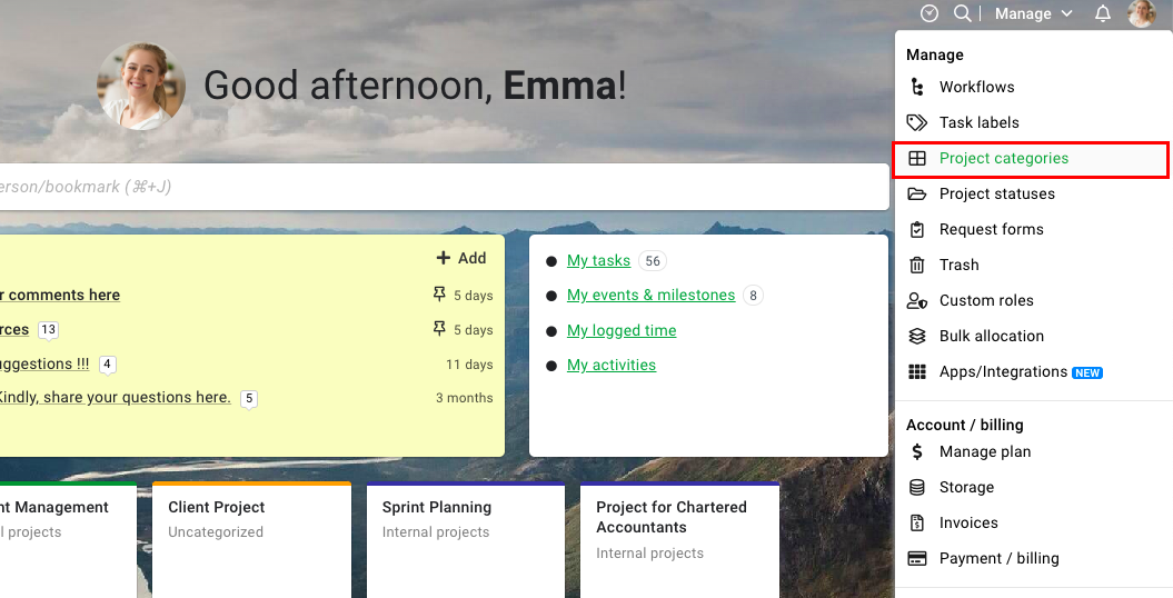 Project Categories - ProofHub Help & Support