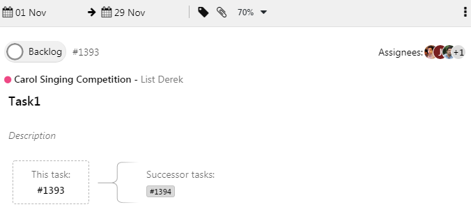 Task predecessor and successor Task predecessor and successor