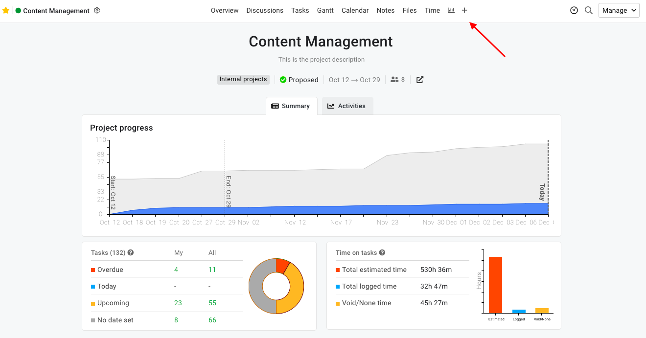 Select tabs for projects - ProofHub Help
