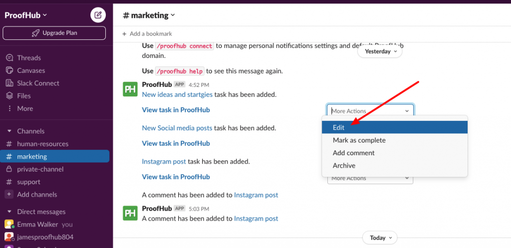 Connecting ProofHub with Slack (Beta) - ProofHub Help