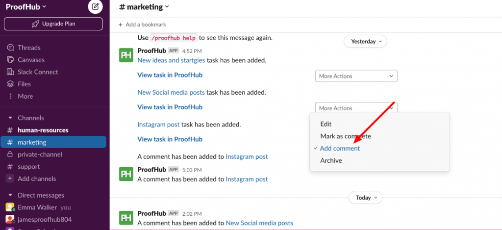 Connecting ProofHub with Slack (Beta) - ProofHub Help