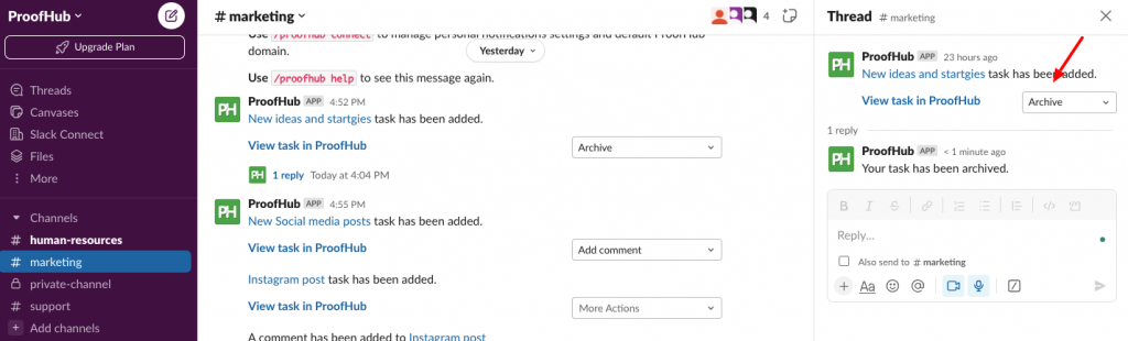 Connecting ProofHub with Slack (Beta) - ProofHub Help